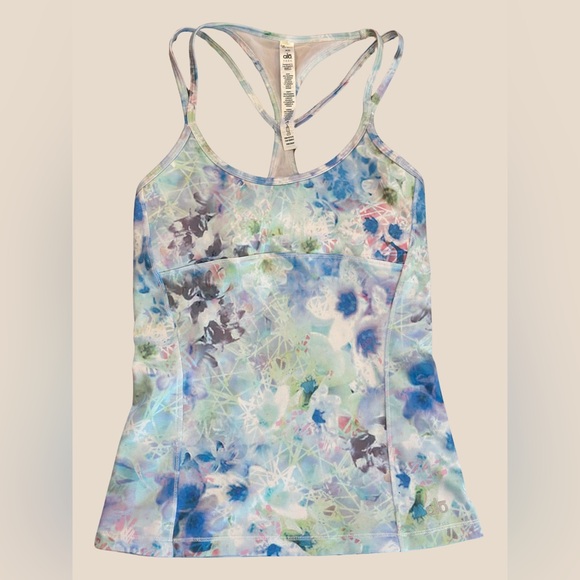 ALO Yoga | Tops | Alo Yoga Ananda Long Bra Pastel Floral Tank Tback ...